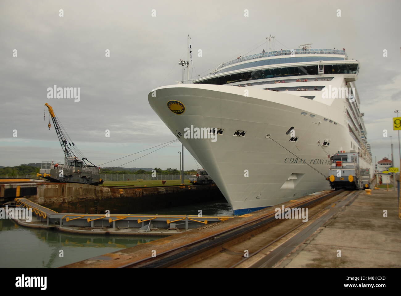 Coral Princess cruise ship passes through the Panama Canal Stock Photo ...