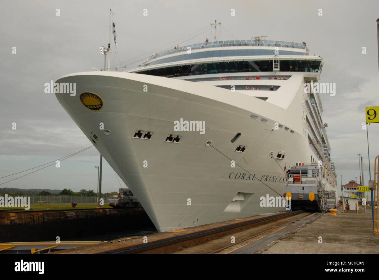 Coral Princess cruise ship passes through the Panama Canal Stock Photo ...
