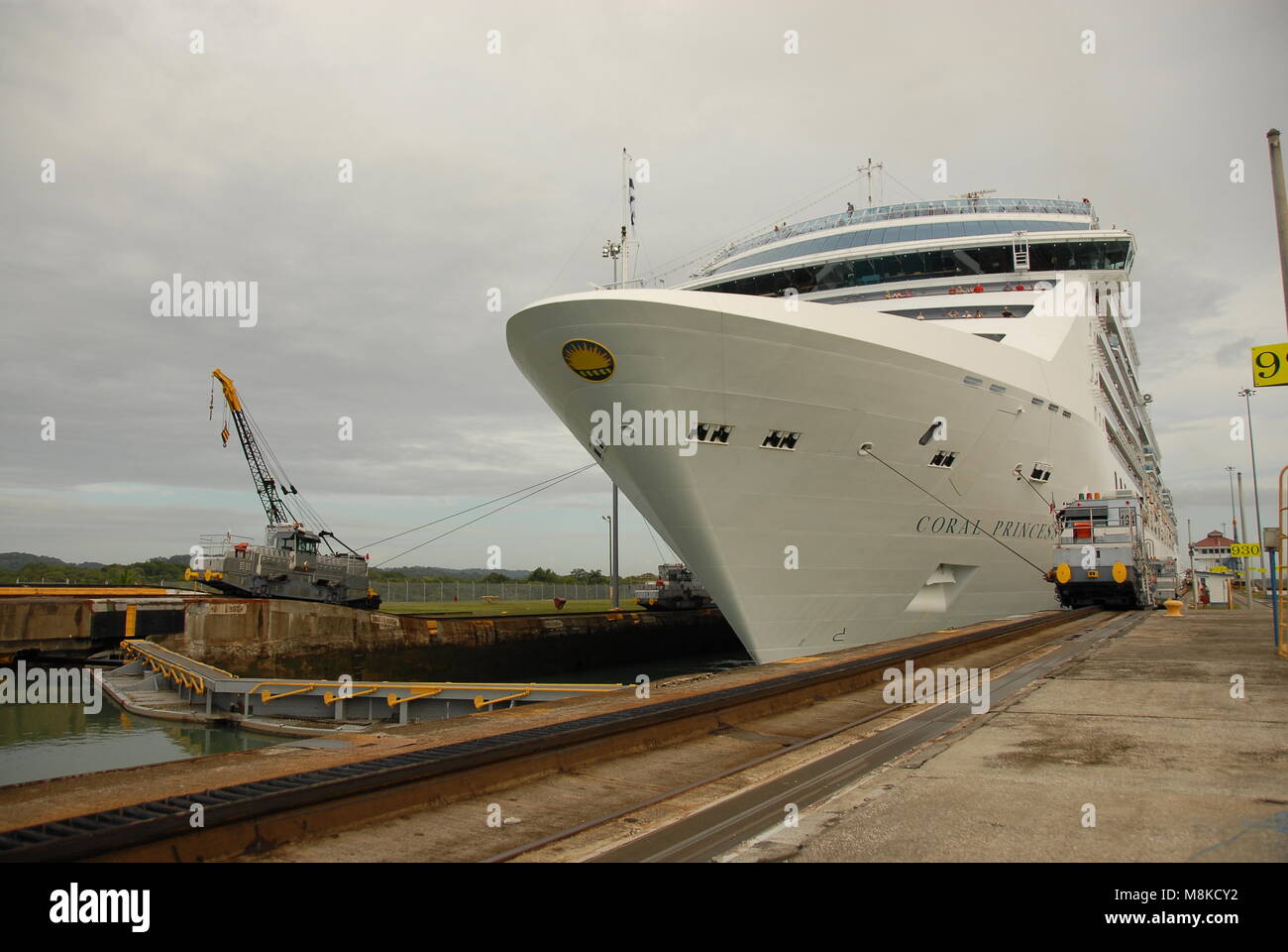 Coral Princess cruise ship passes through the Panama Canal Stock Photo ...