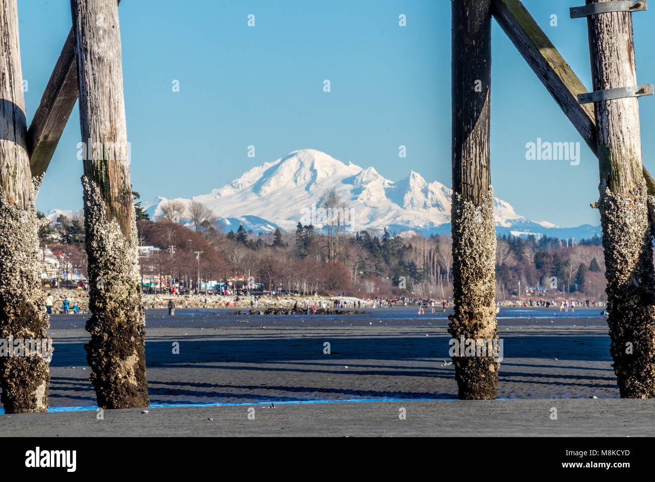 Sunset at White Rock Pier Stock Photo - Alamy
