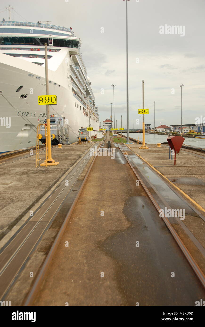 Coral Princess cruise ship passes through the Panama Canal Stock Photo ...
