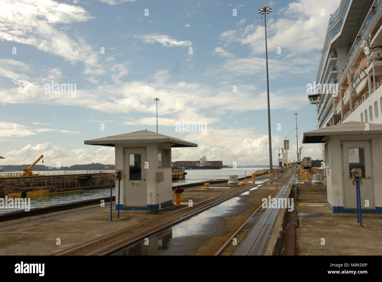 Coral Princess cruise ship passes through the Panama Canal Stock Photo ...