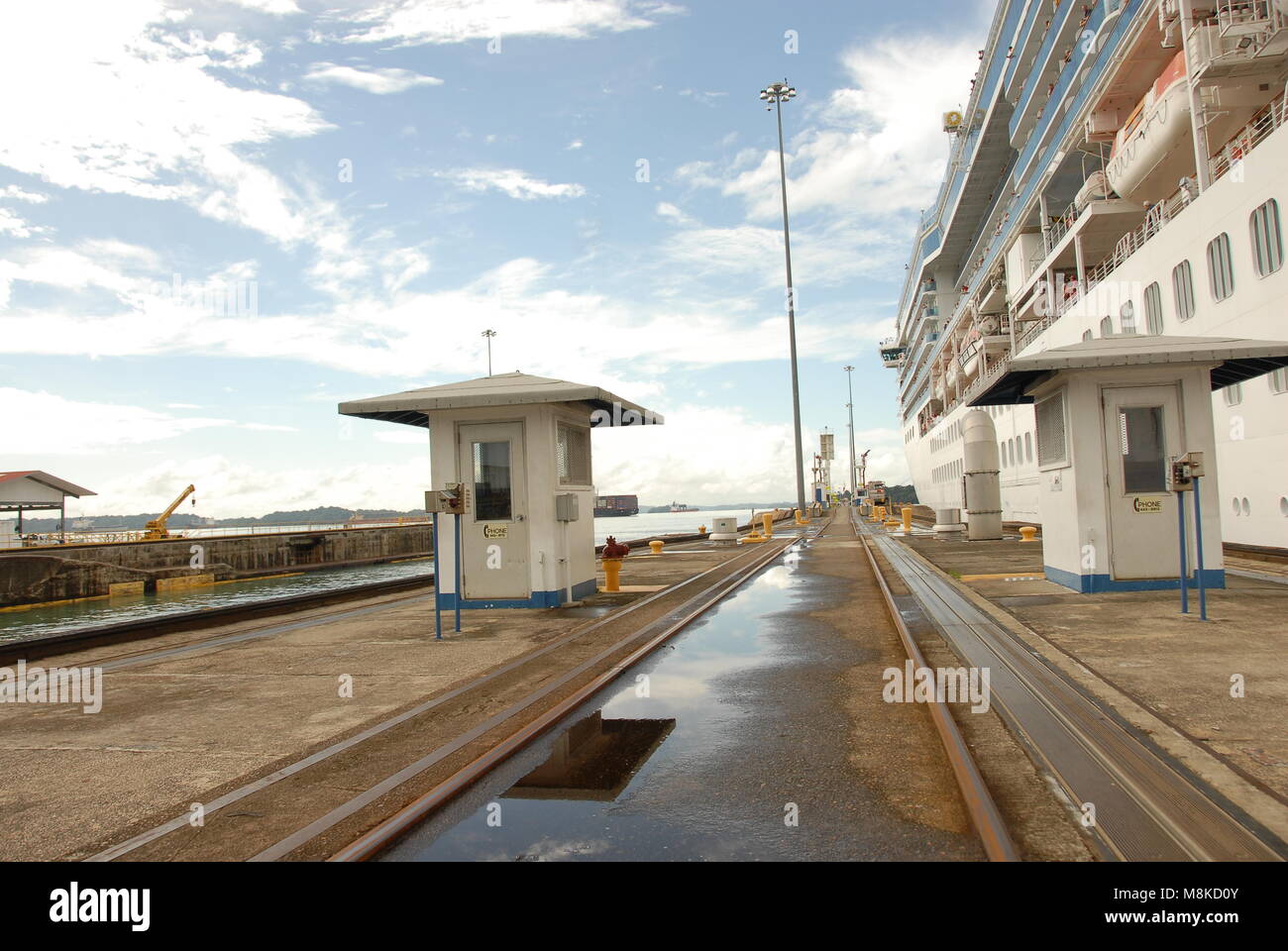 Coral Princess cruise ship passes through the Panama Canal Stock Photo ...