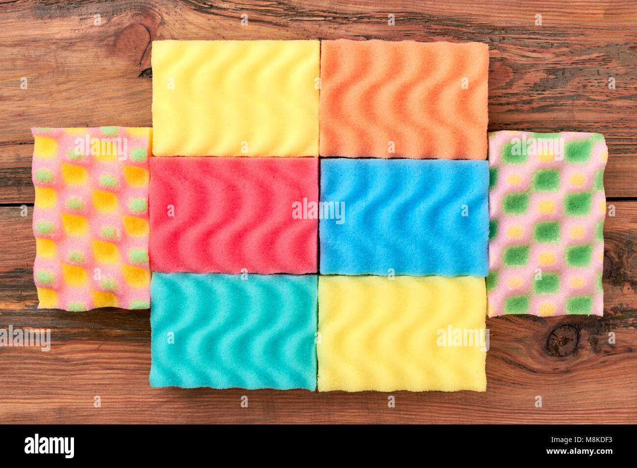 Colorful objects for washing dishes Stock Photo - Alamy