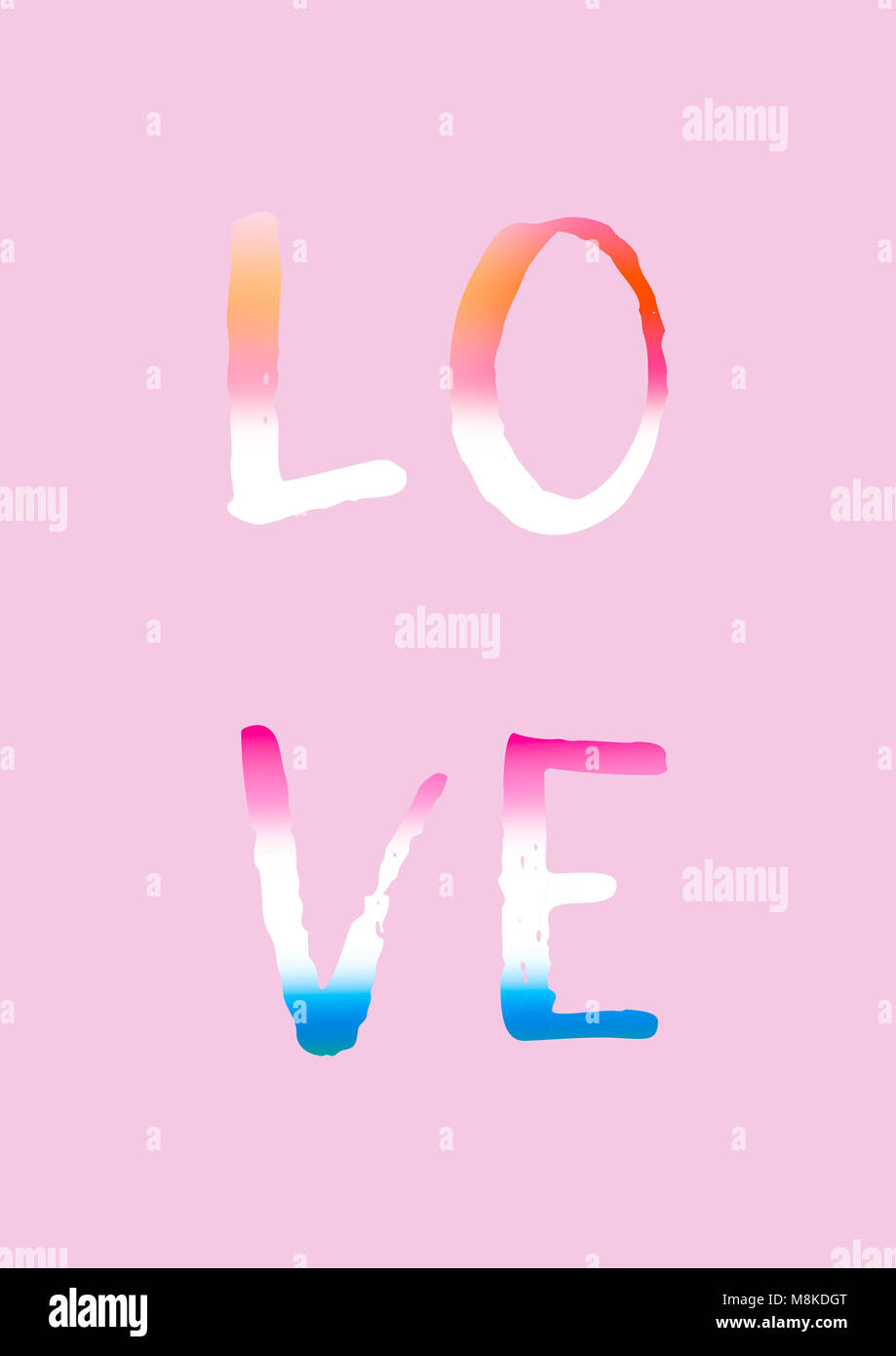 Retro style text, love mesage poster Stock Photo - Alamy