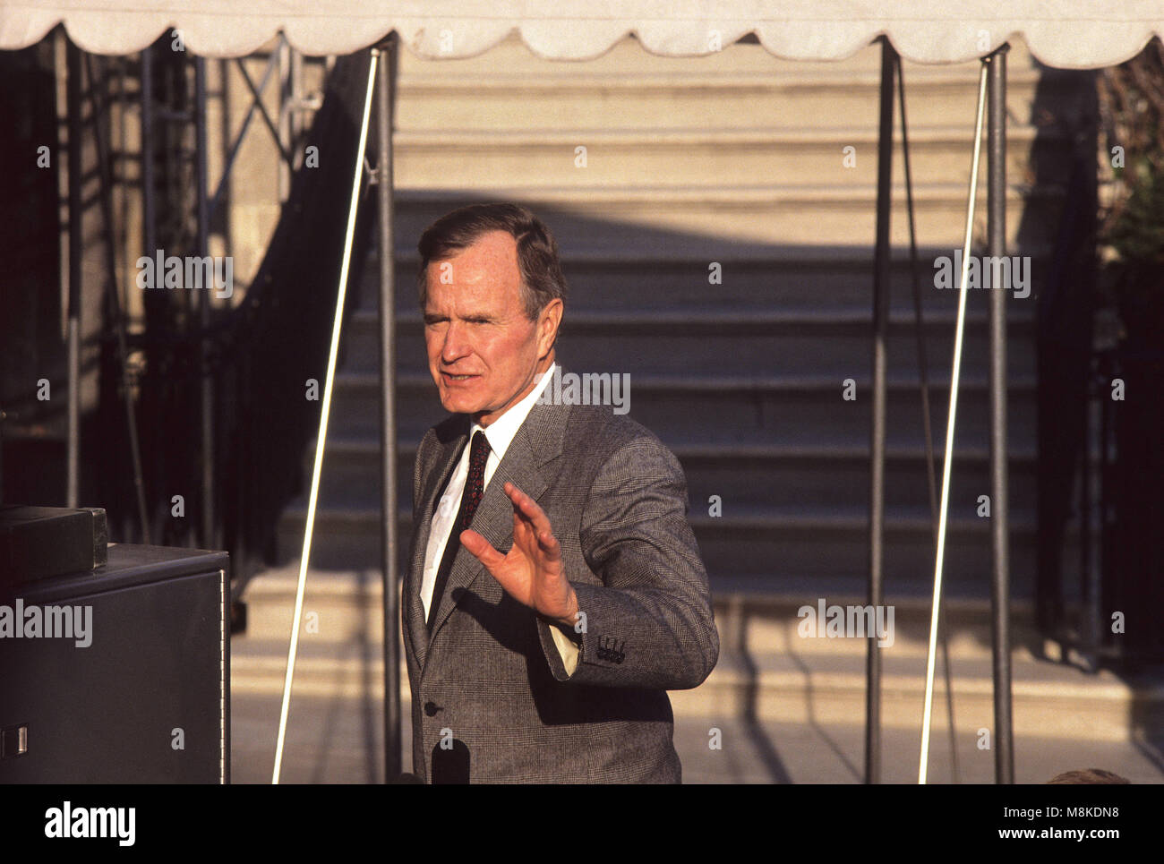 Washington DC, USA, February 10, 1991 President George H.W. Bush ...