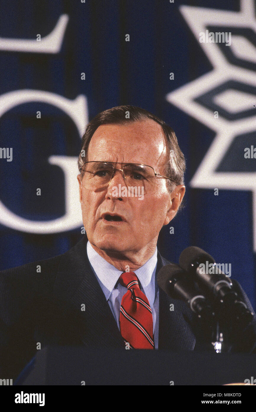 Washington DC., USA, 1989 President George H.W. Bush portrait. Credit ...