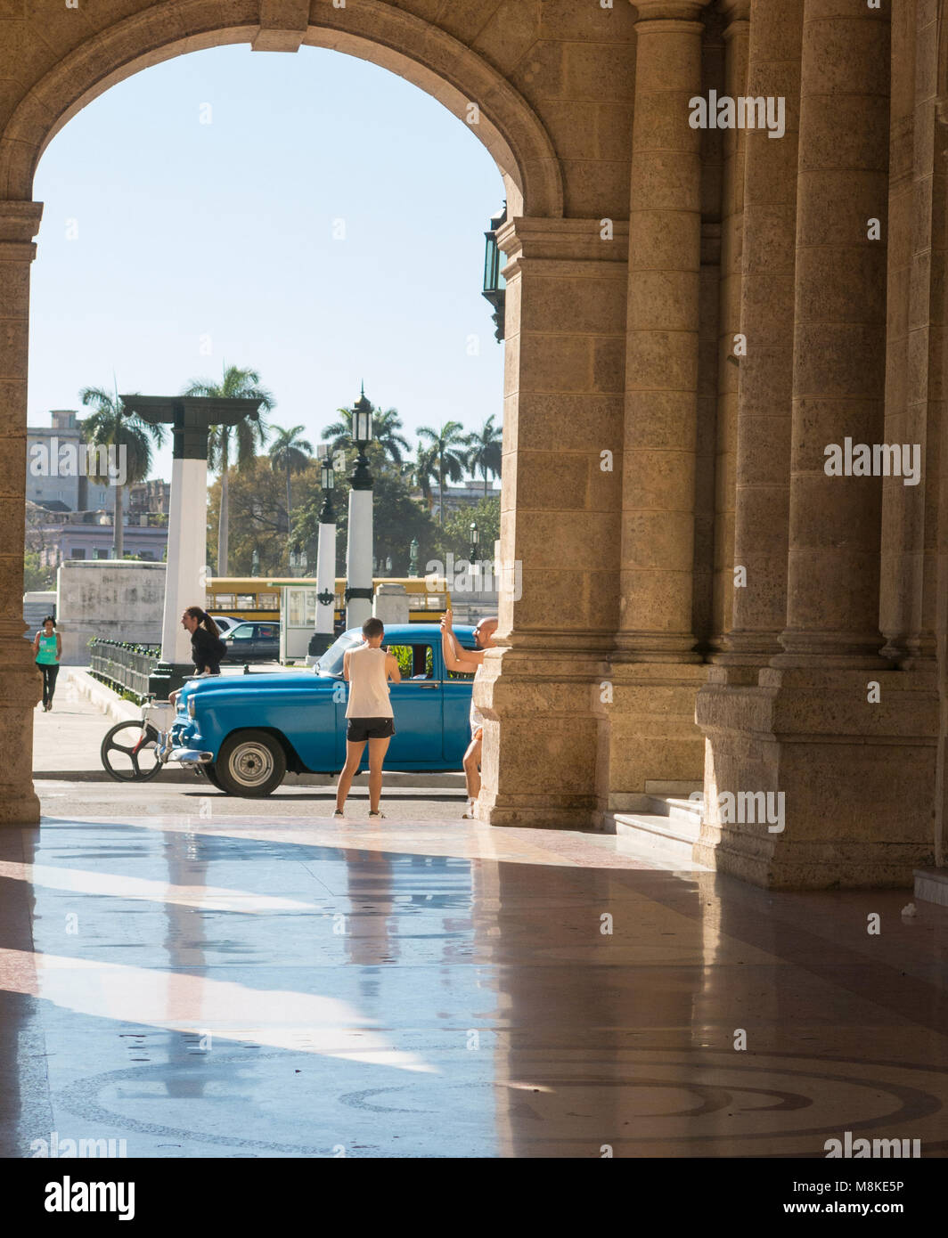 HAVANA, CUBA - JANUARY 16, 2017: Urban scene from the hall of the Great ...