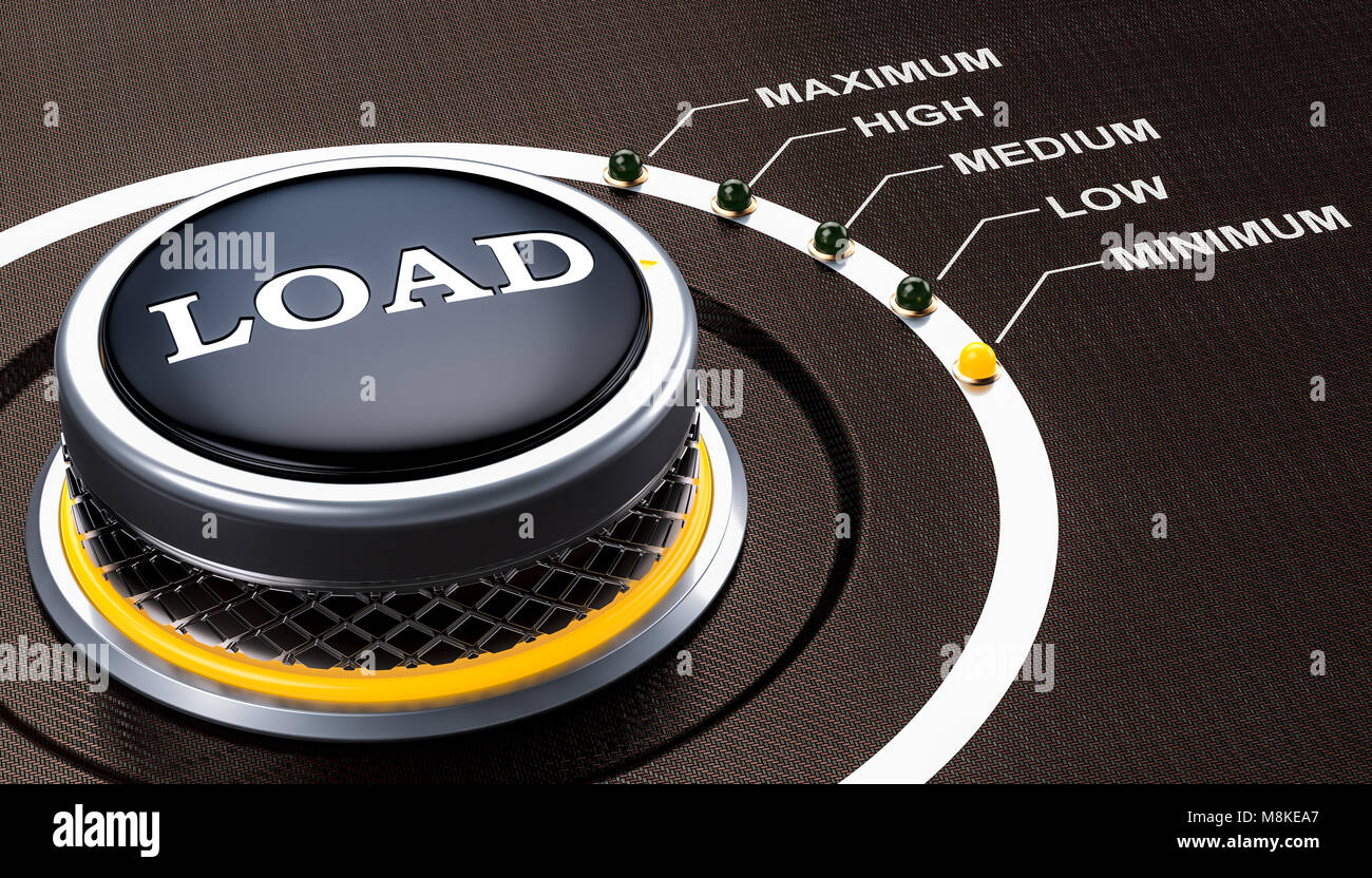 Lowest level of load concept, knob. 3D rendering Stock Photo - Alamy