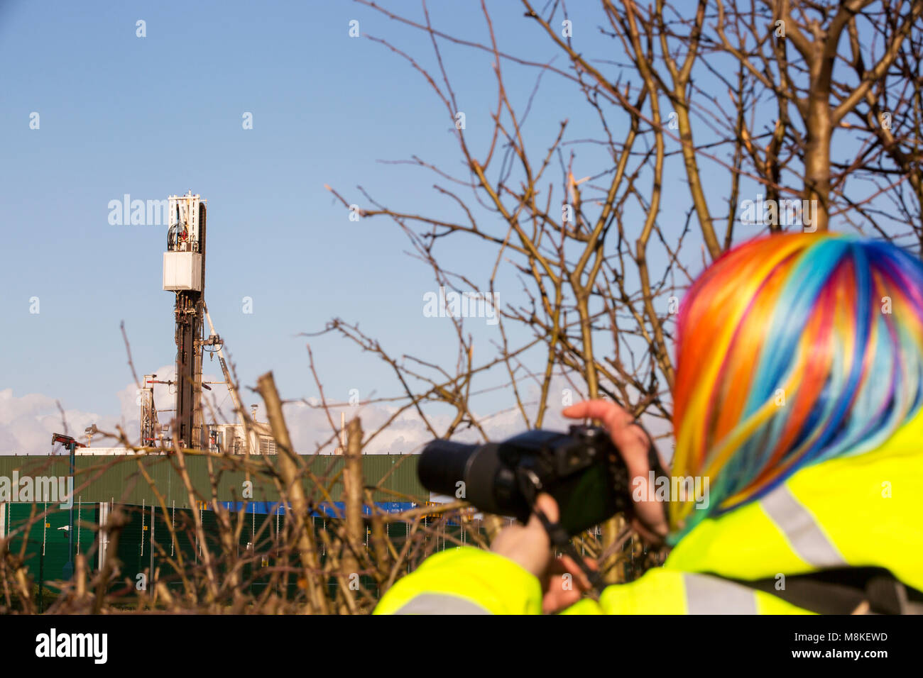 Cuadrilla's drilling rig at the Preston New Road fracking site ...