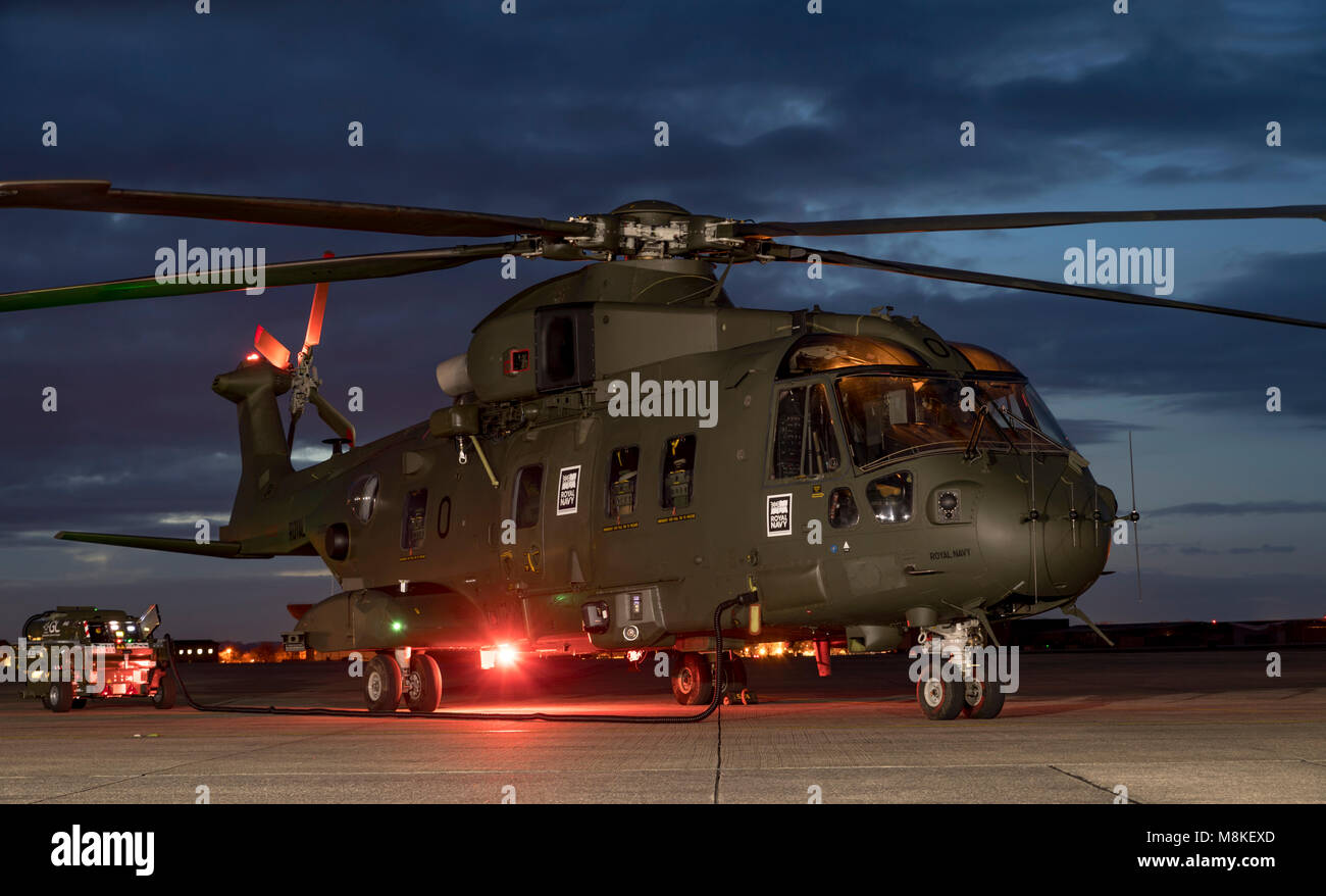 Royal Navy Merlin MK3 Commando Helicopter, ZJ103 Stock Photo - Alamy