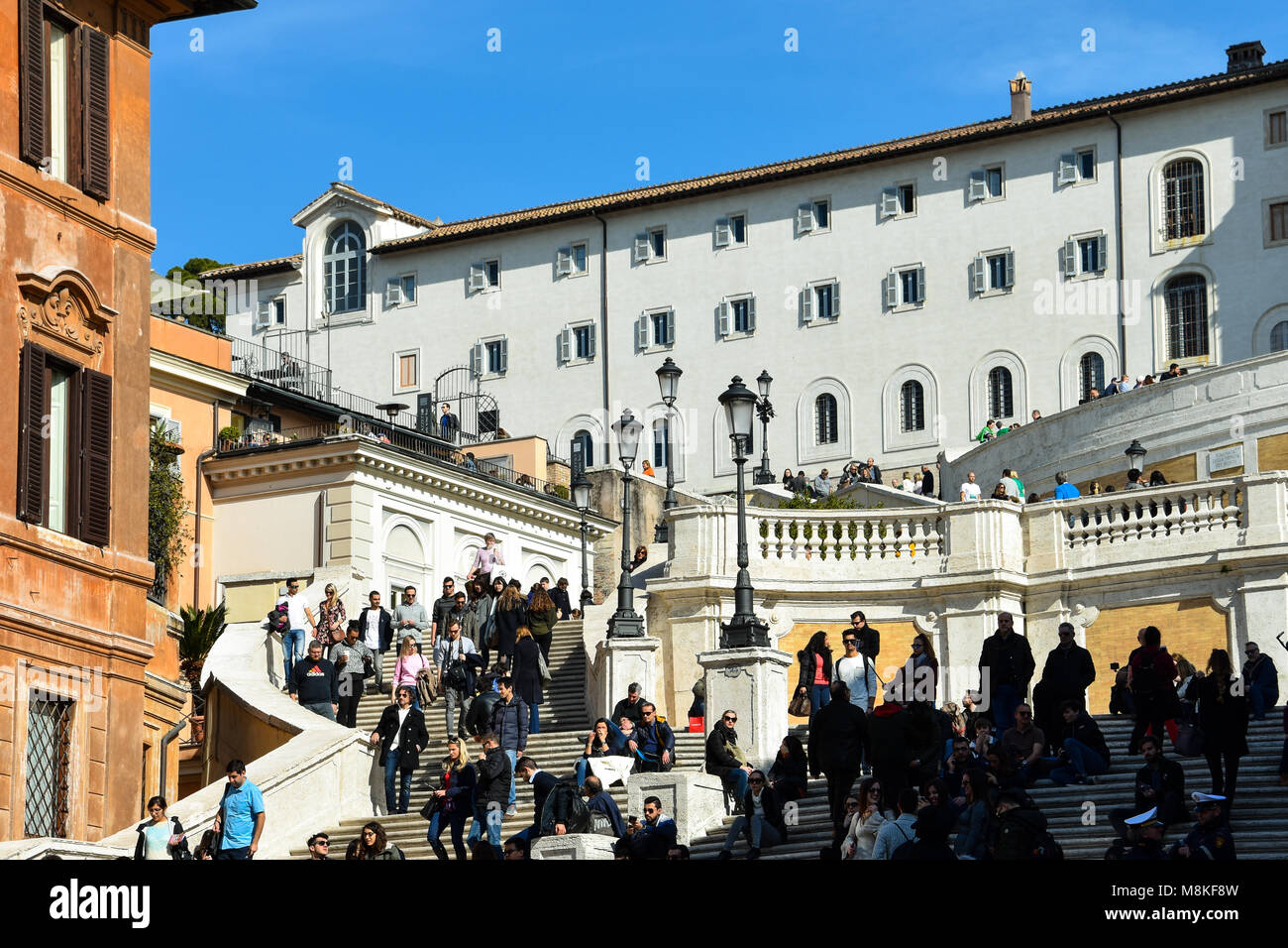 Rome, Italy. February 11, 2017. Spanish Steps. Spain Square (Piazza di ...