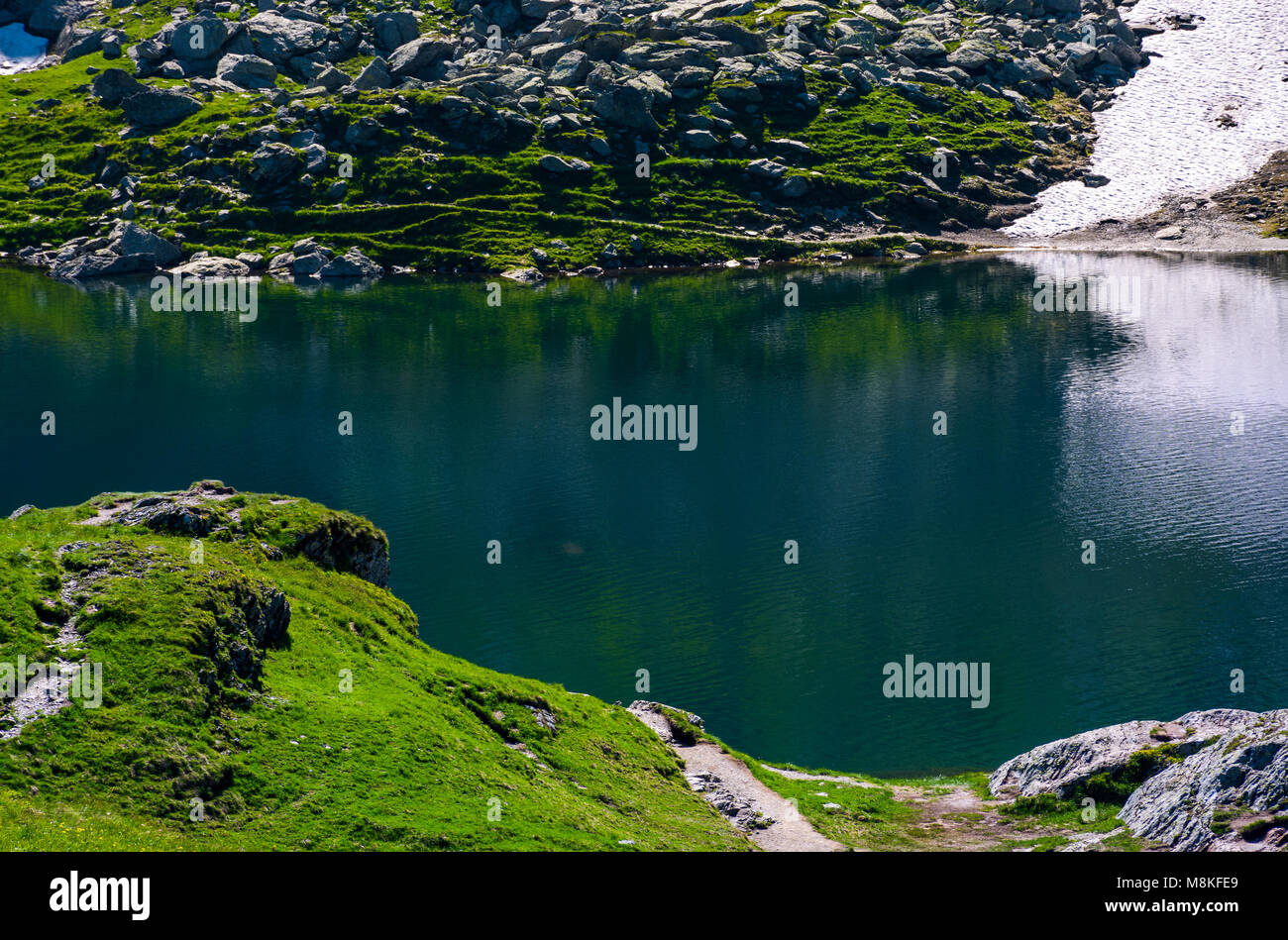 Belea lake in Fagarasan mountains of Romania. beautiful nature summer ...