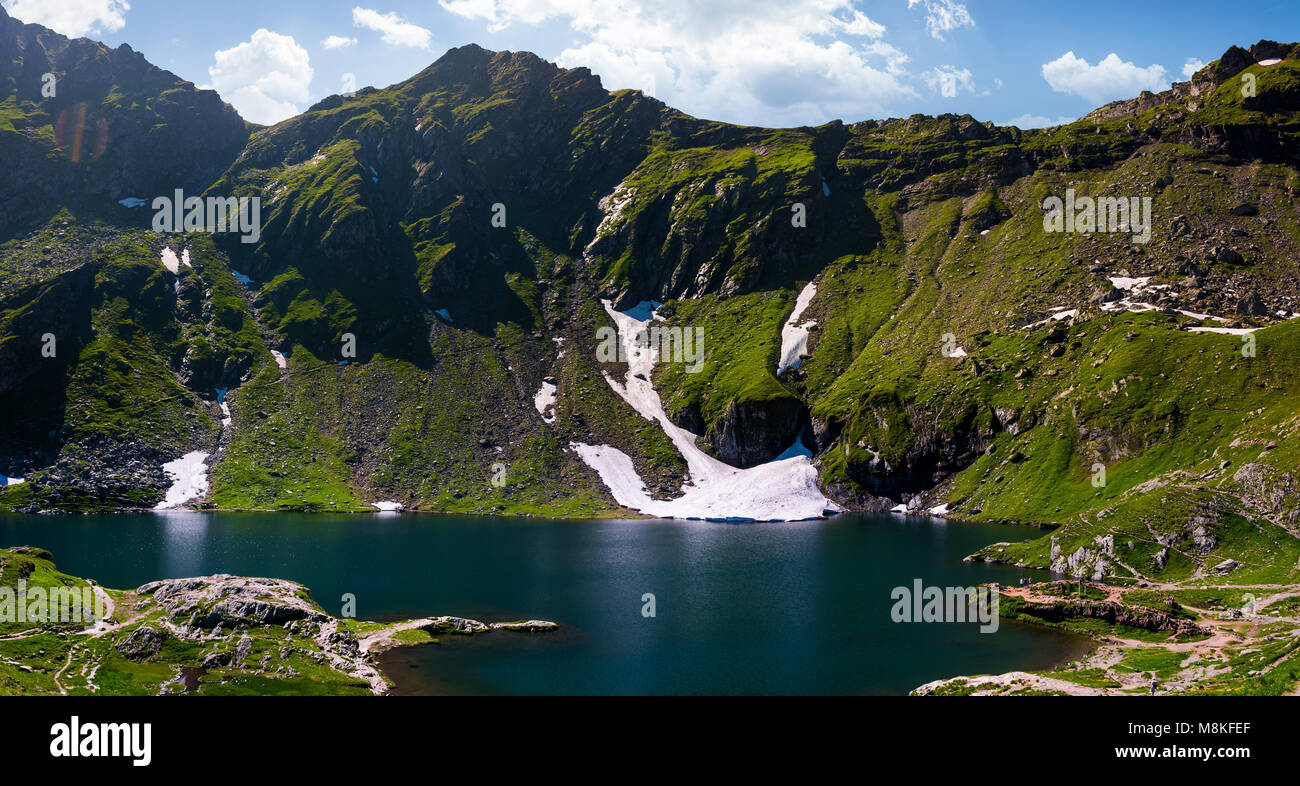 Belea lake in Fagarasan mountains of Romania. beautiful nature summer ...