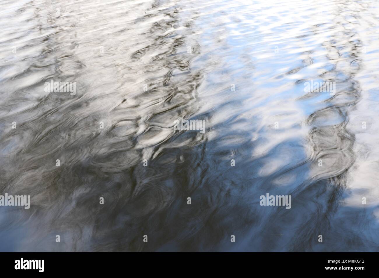 Abstract patterns in reflections on river, abstract water flow ...