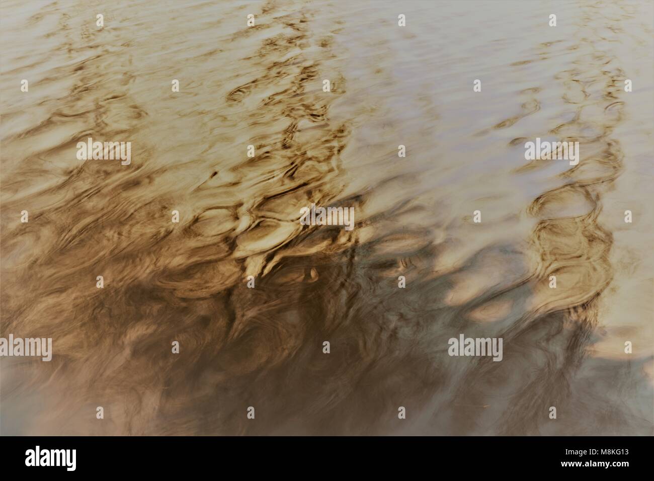 Abstract patterns in reflections on river, abstract water flow ...