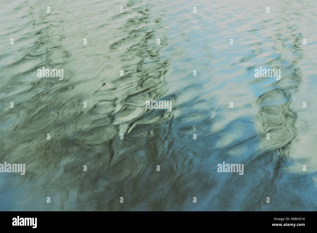 Abstract patterns in reflections on river, abstract water flow ...