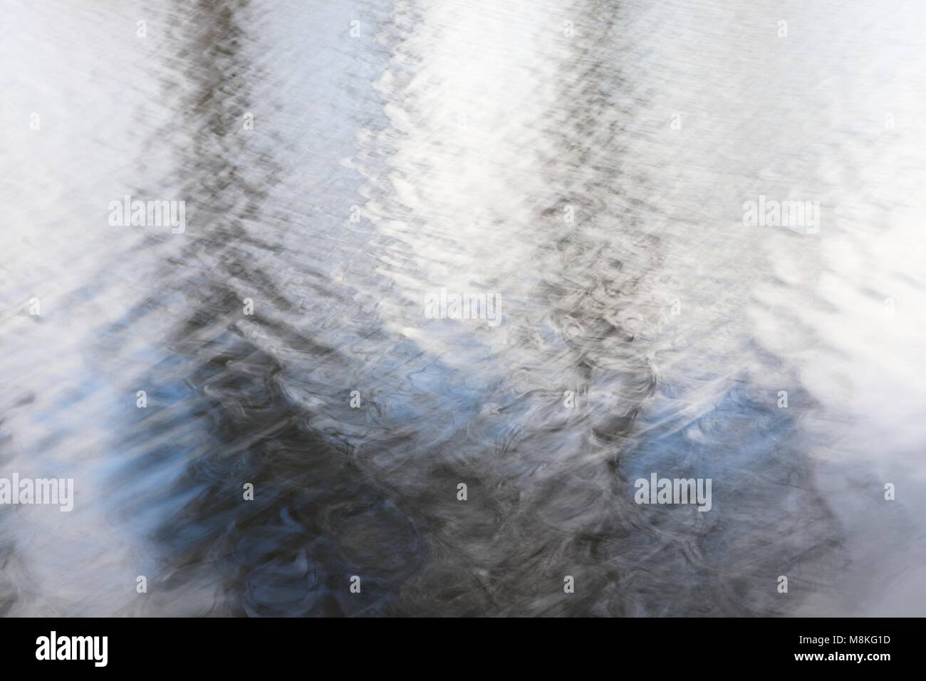 Abstract patterns in reflections on river, abstract water flow ...