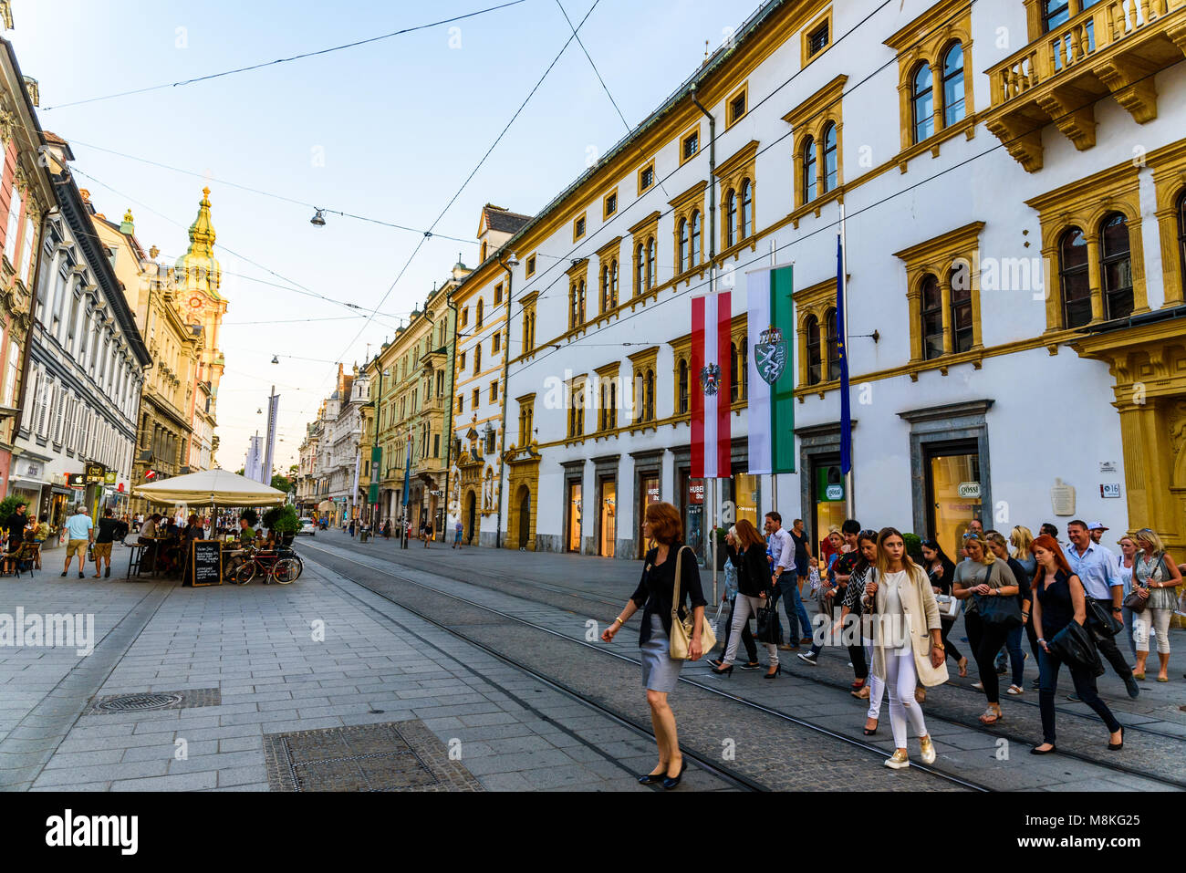 Graz, Styria / Austria - 09 02 2016 : Group of people walk through ...