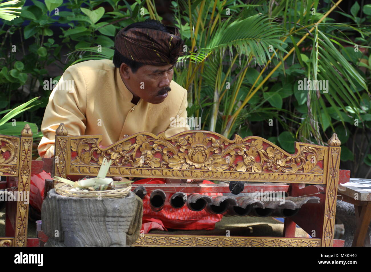 Gamelan player, traditional music in Indonesia Stock Photo - Alamy