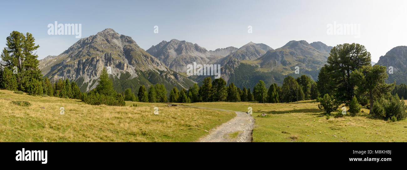 Breathtaking view on Alps in Swiss National Park in eastern Switzerland ...