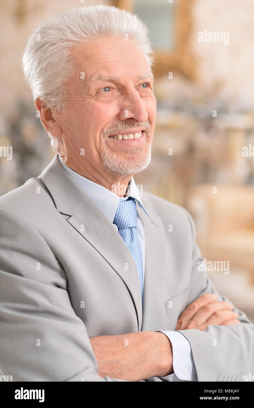 Senior man thinking Stock Photo - Alamy