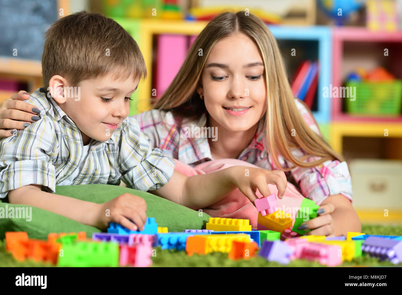 brother and sister playing Stock Photo - Alamy