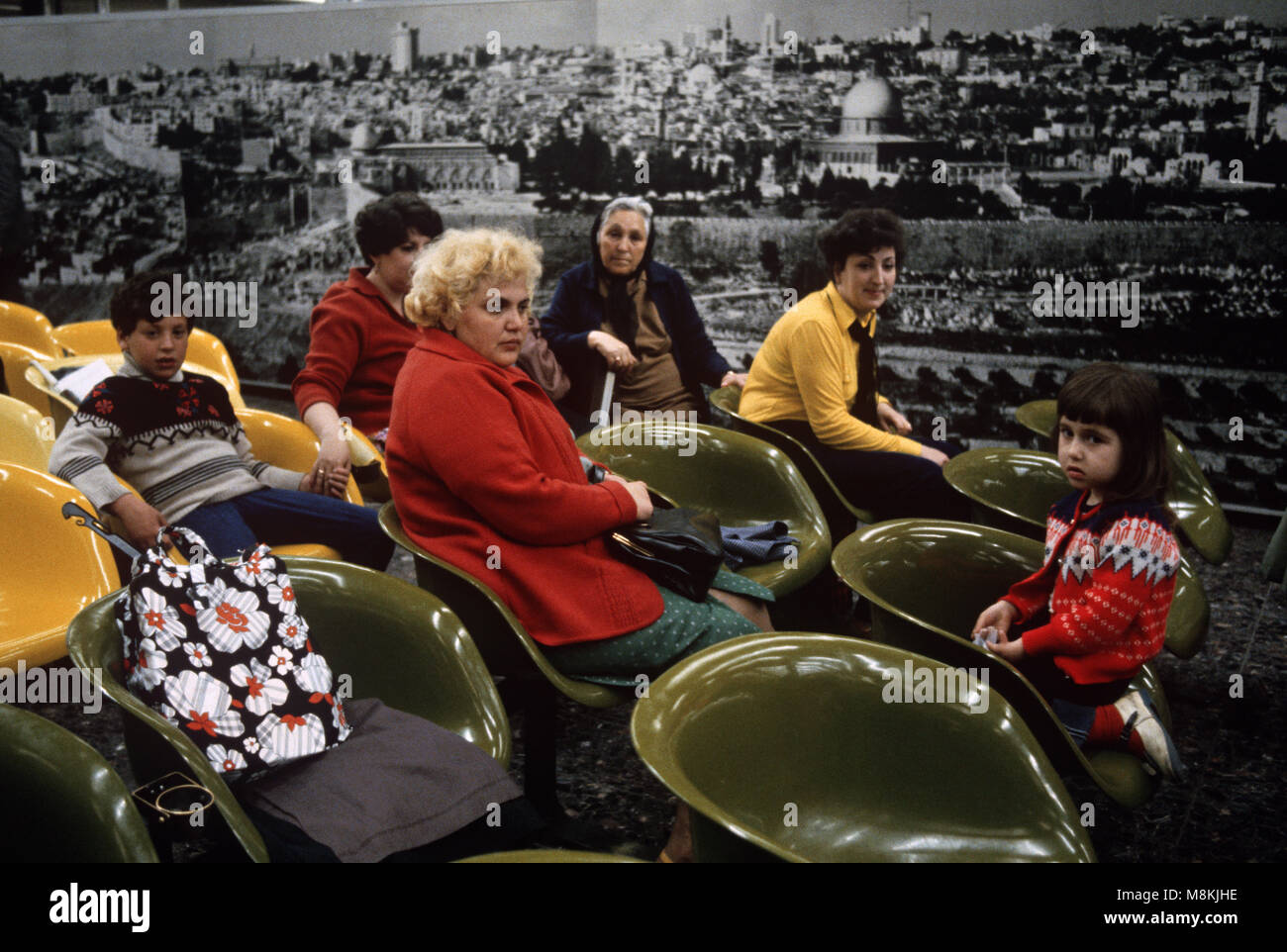 Georgian Jews arriving at Tel Aviv airport, Israel - 1980 Stock Photo ...