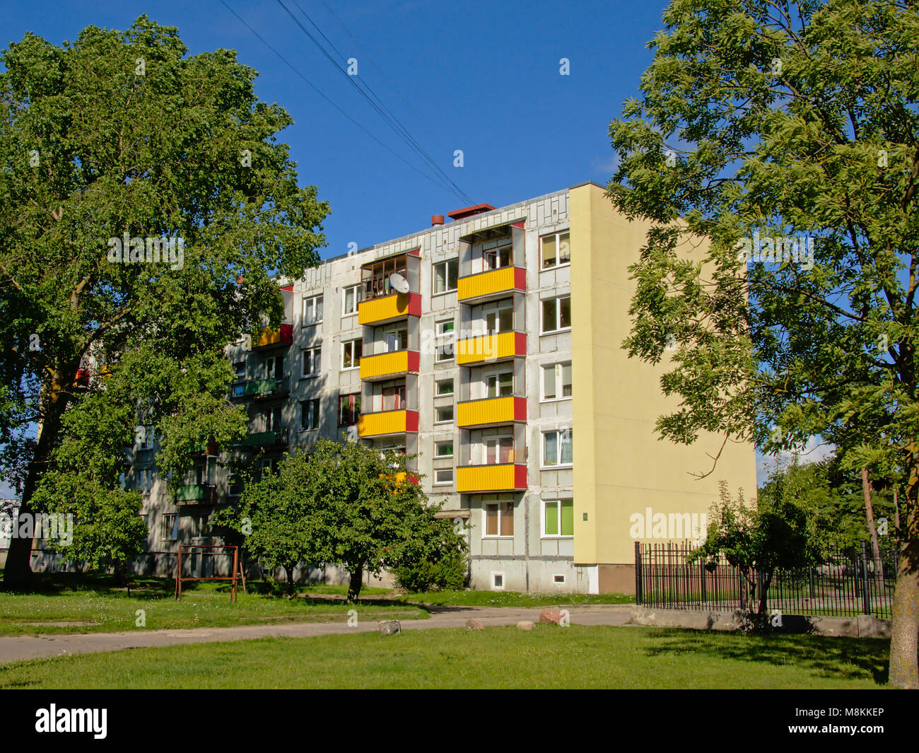 Old Soviet apartment buildings in the former military base of Karosta ...