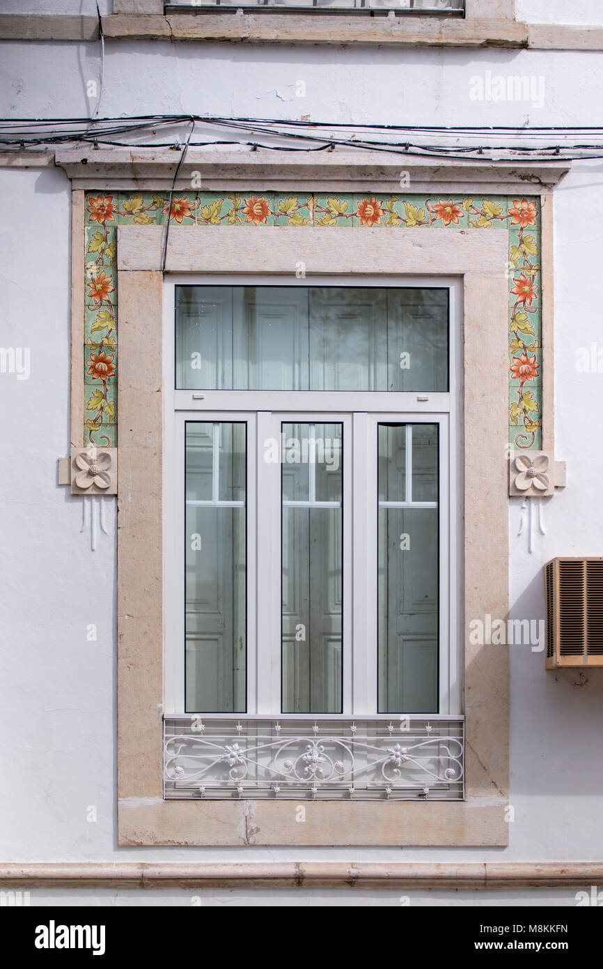 Typical windows of Portuguese architecture in buildings Stock Photo - Alamy