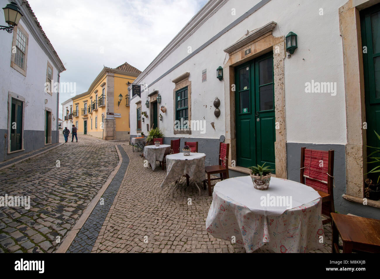 FARO, PORTUGAL - 4th of March, 2018 - View of the typical streets in ...