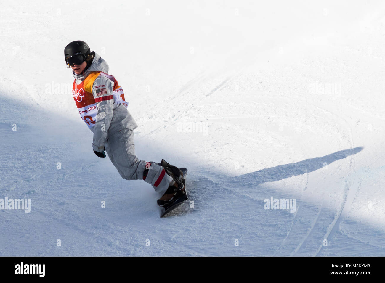 Arielle Gold (USA) bronze medal winner competing in the Snowboard ...