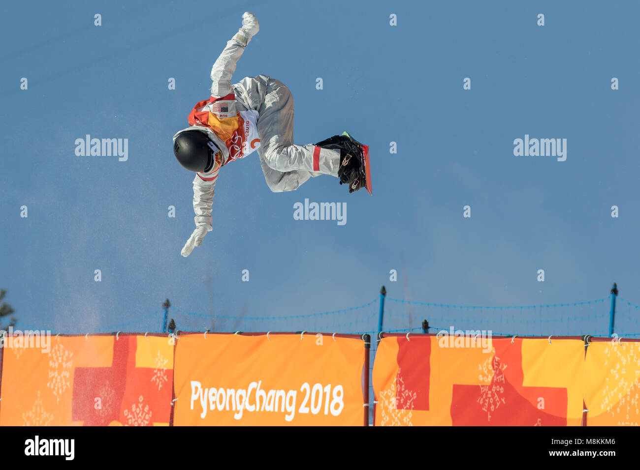 Kelly Clark (USA) competing in the Snowboard Ladies Halfpipe final at ...