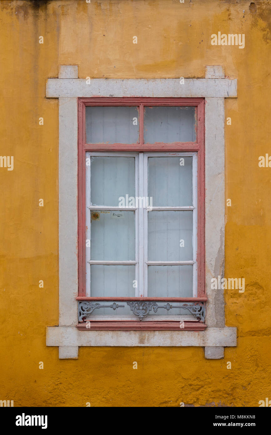Typical windows of Portuguese architecture in buildings Stock Photo - Alamy