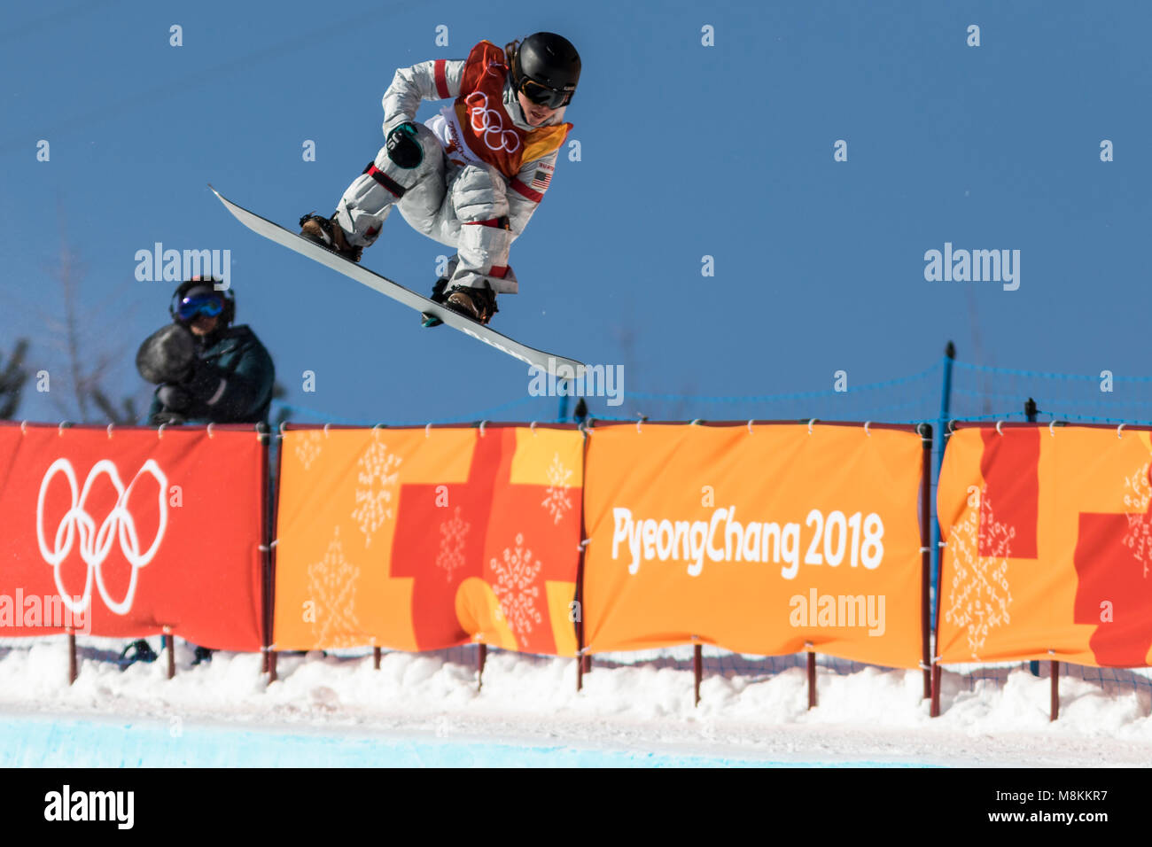 Arielle Gold (USA) bronze medal winner competing in the Snowboard ...