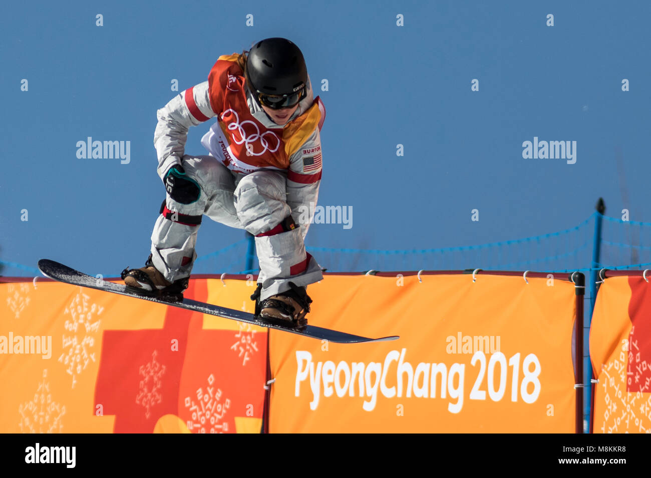 Arielle Gold (USA) bronze medal winner competing in the Snowboard ...