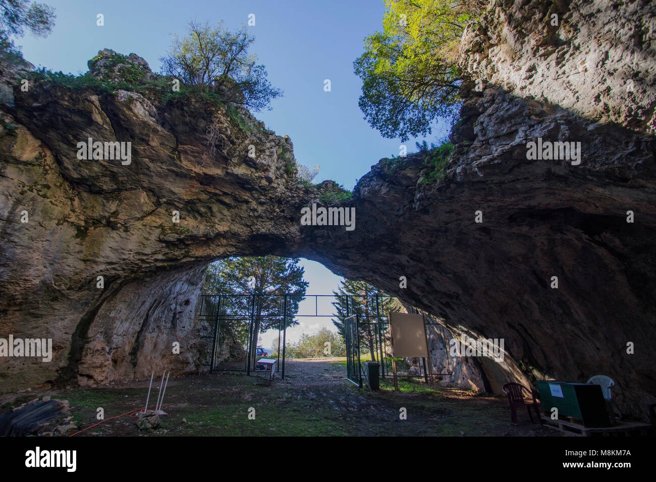 Archaeological site Vela spila (Big cave) on the Korcula Island Stock ...