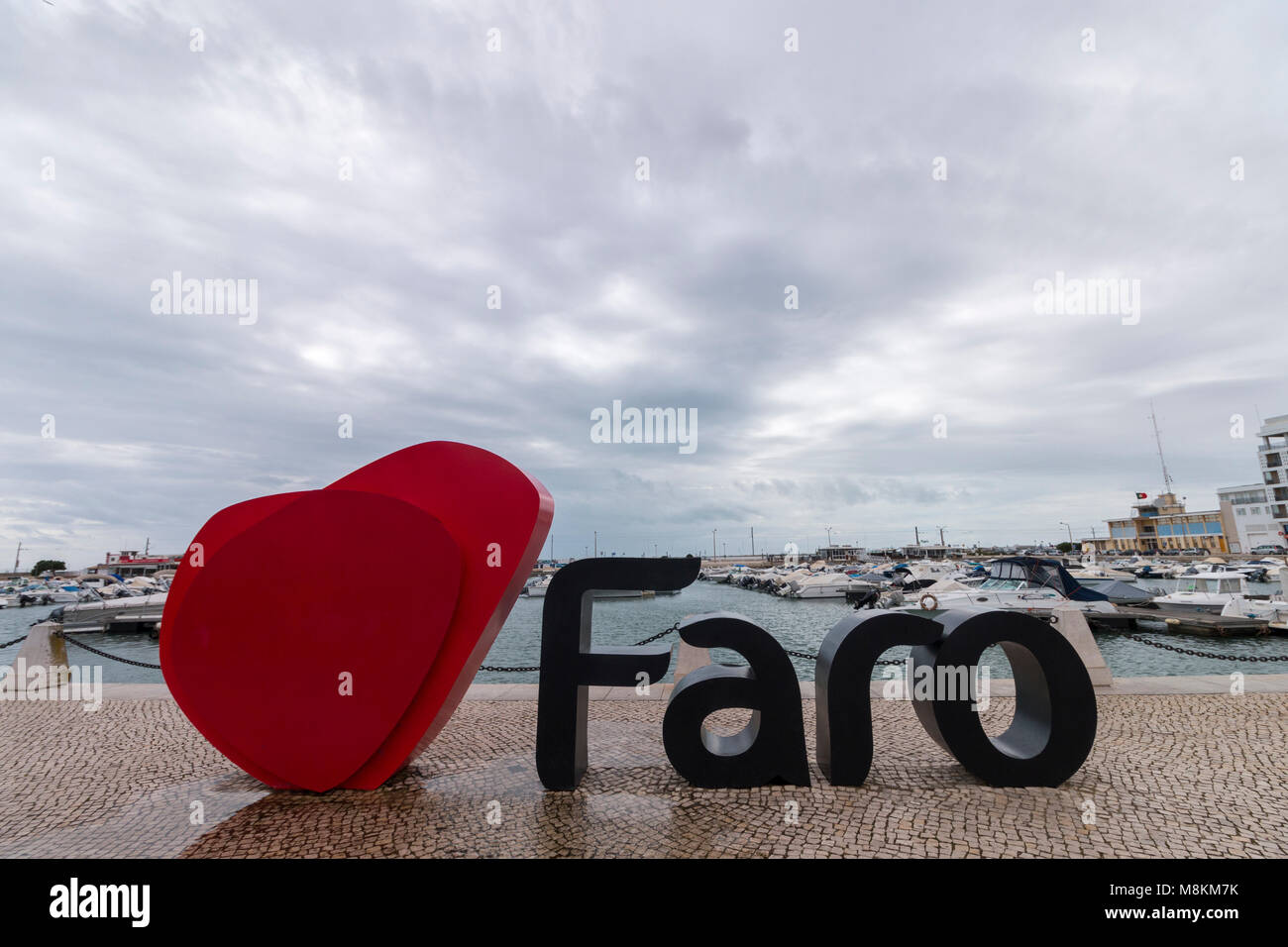 FARO, PORTUGAL: 4th of March, 2018 - Faro city logo name with big ...