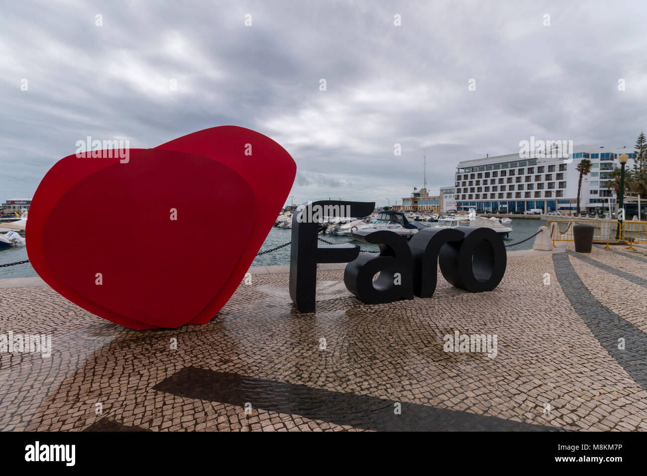 FARO, PORTUGAL: 4th of March, 2018 - Faro city logo name with big ...