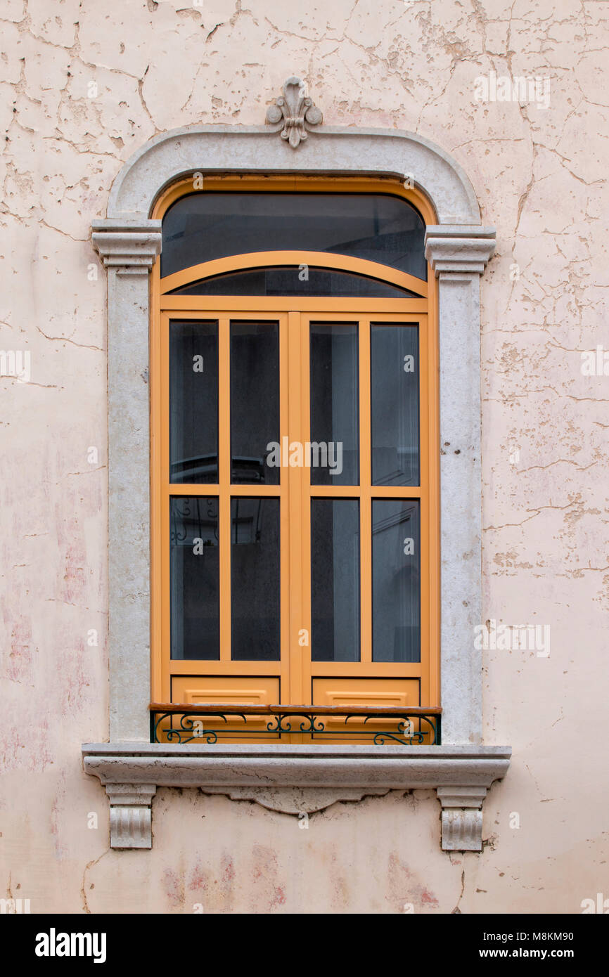Typical windows of Portuguese architecture in buildings Stock Photo - Alamy