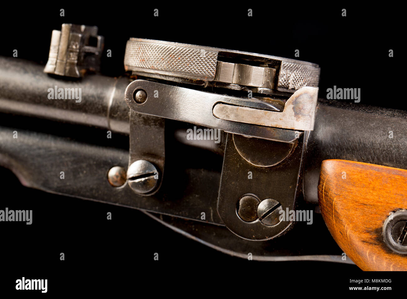 A .177 German Haenel Model 5 Junior repeater air rifle showing side ...