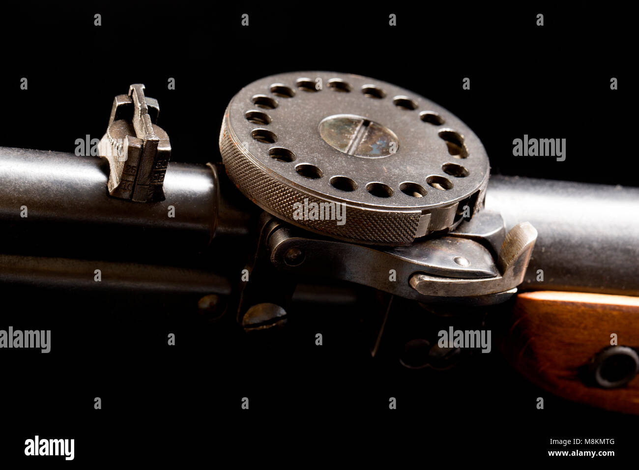 A .177 German Haenel Model 5 Junior repeater air rifle showing the drum ...