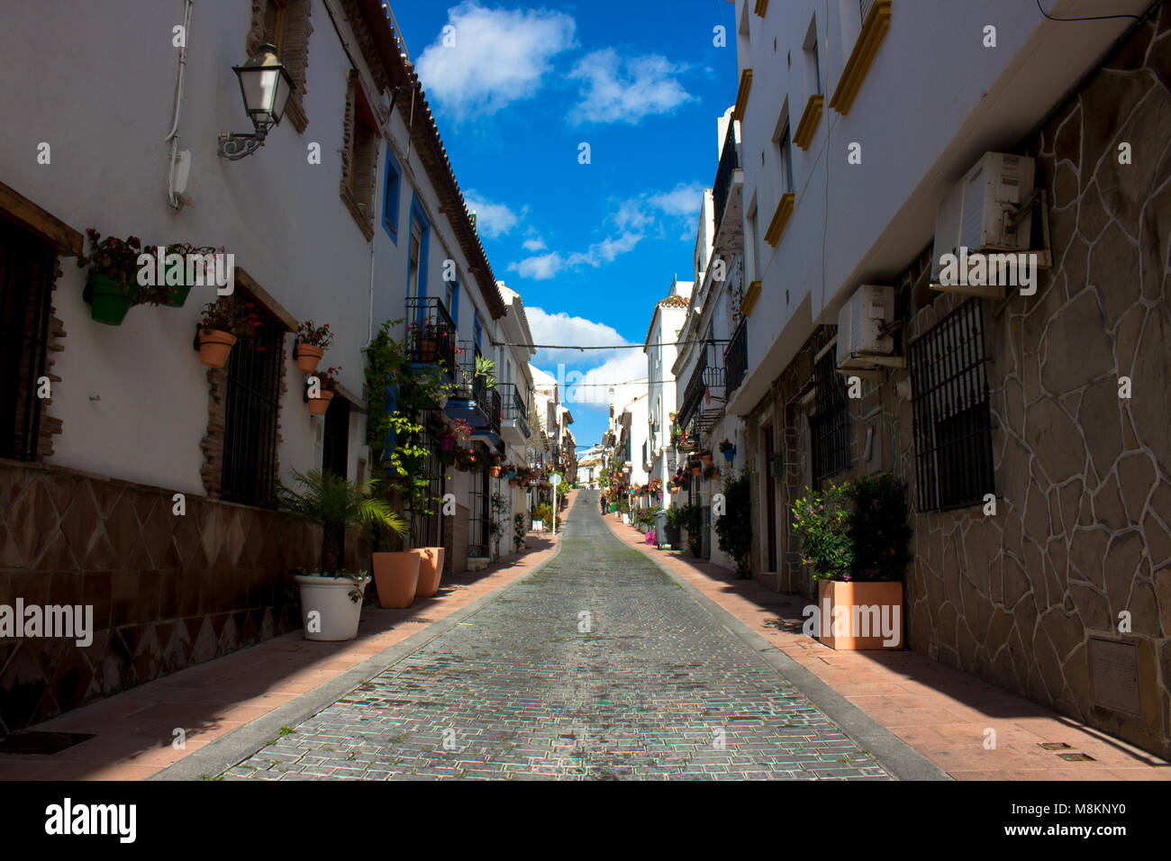 Typical Andalusian Street In Estepona High Resolution Stock Photography ...