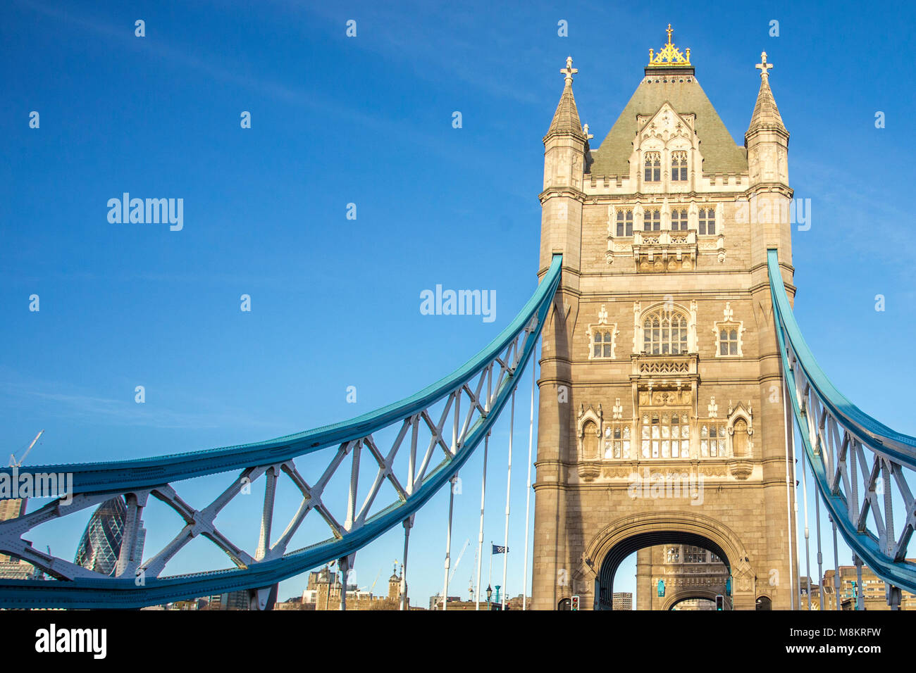 Tower Bridge is a combined bascule and suspension bridge in London ...