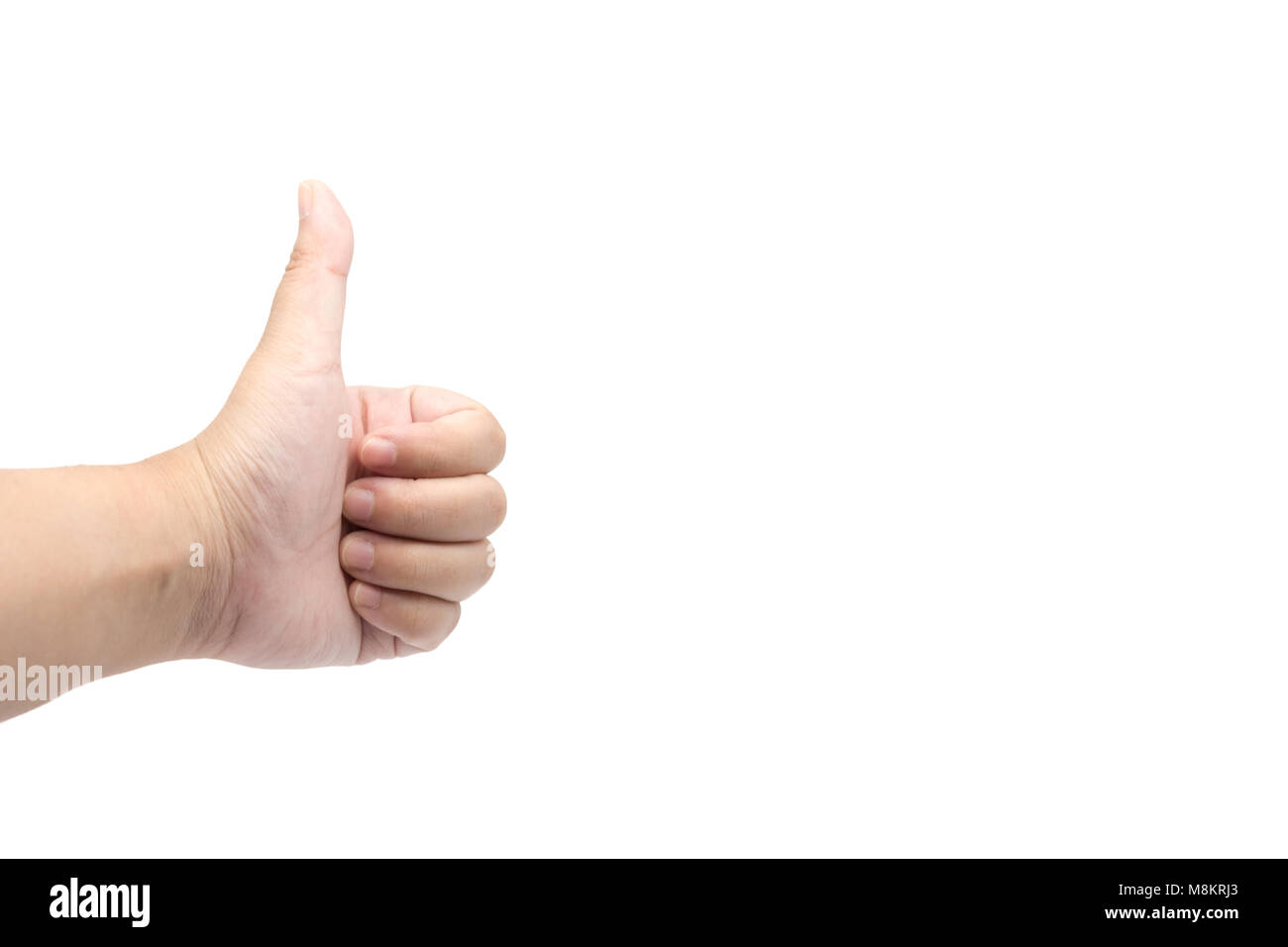 Thumbs up, a hand isolated on white background Stock Photo - Alamy