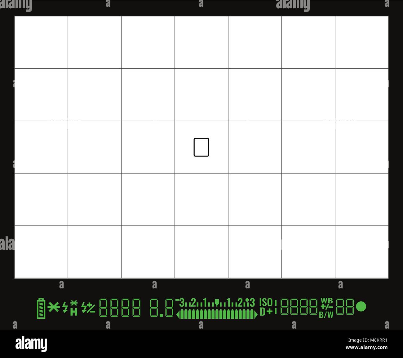 Focusing screen or Viewfinder of DSLR camera. Vector illustration Stock ...