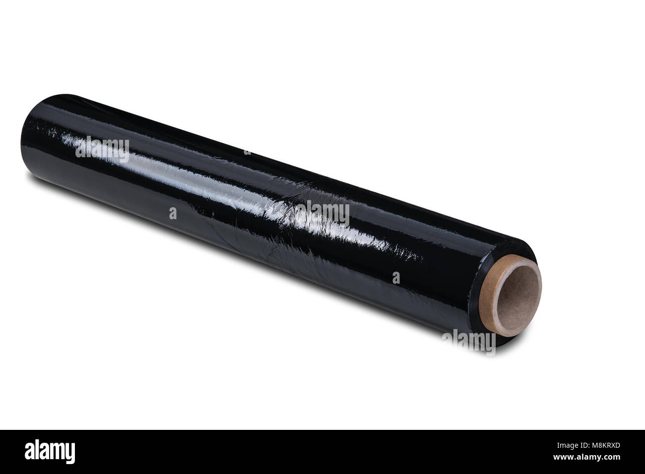 Black stretch film foil at white background, isolated Stock Photo - Alamy