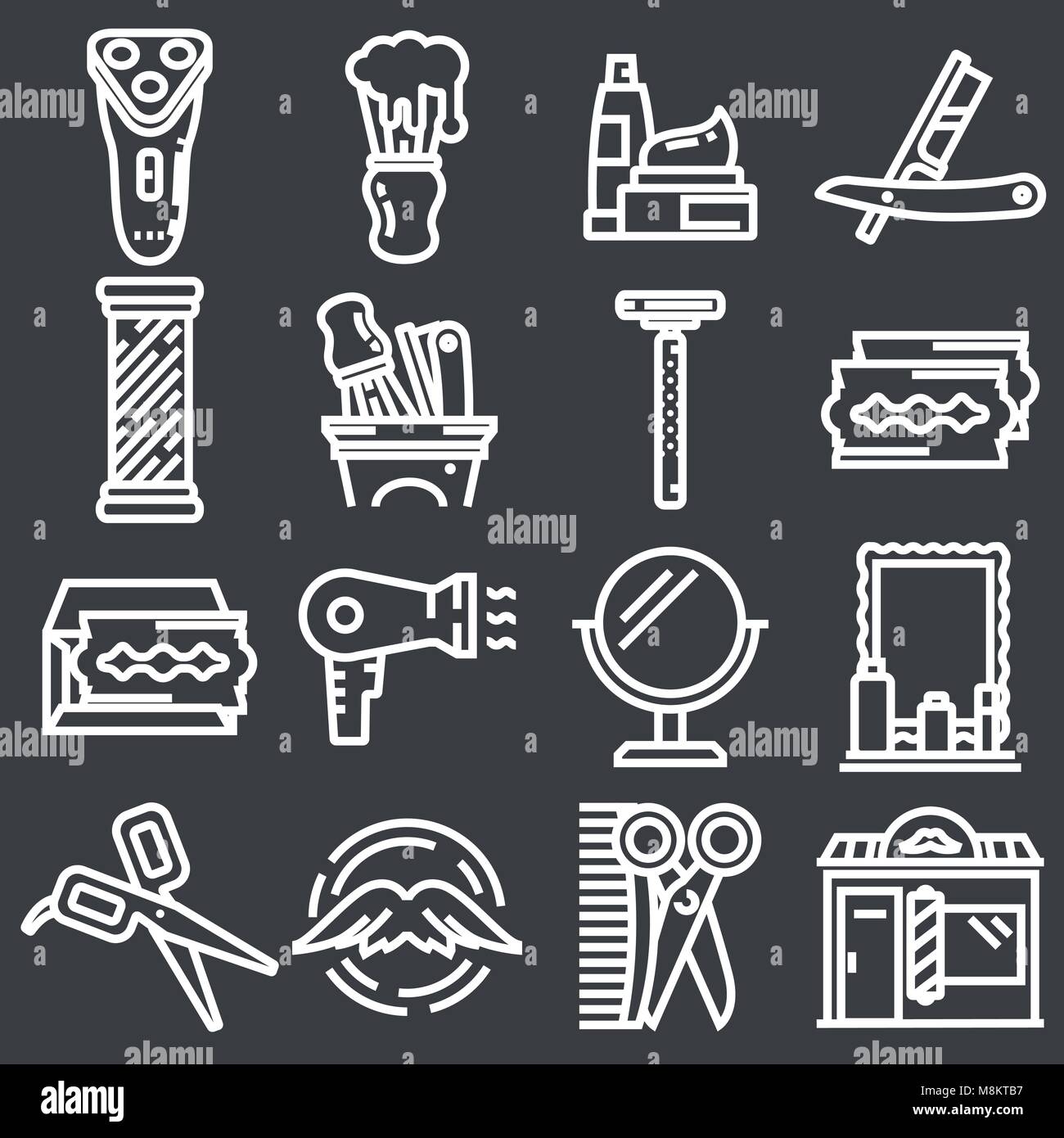 Vintage barber shop tools silhouette Stock Vector Images - Alamy