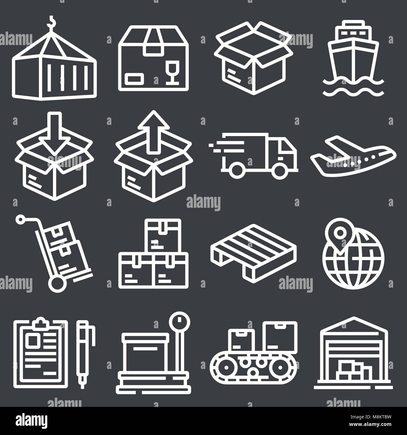 Shipping and Logistics Icons Stock Vector Image & Art - Alamy