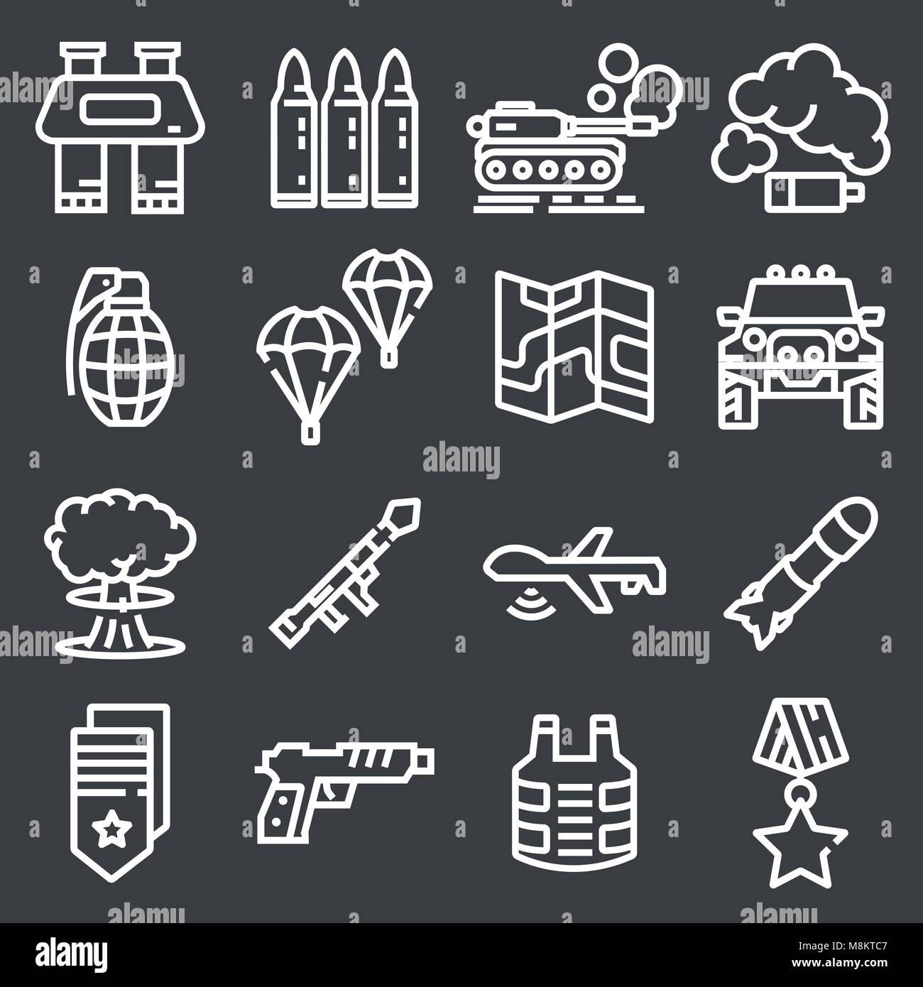 Military and war icons Stock Vector Image & Art - Alamy